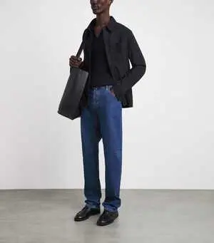 Jacob Cohen Limited Edition Ostrich Leather-patch Bard Slim Jeans - Blue