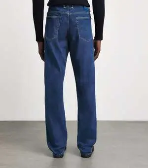 Jacob Cohen Limited Edition Ostrich Leather-patch Bard Slim Jeans - Blue