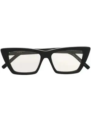 Saint Laurent Logo-lettering Cat-eye Sunglasses - Black