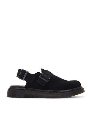 Dr. Martens Jorge Suede Clogs With Buckle Detail - Black