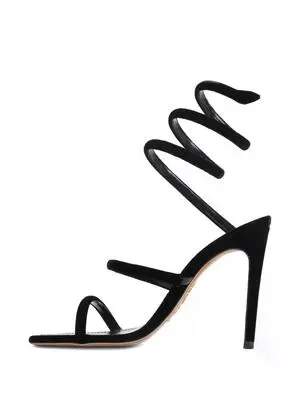Rene Caovilla Leather Strappy Stiletto Sandals - Black