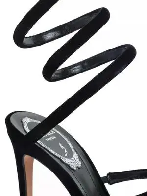 Rene Caovilla Leather Strappy Stiletto Sandals - Black