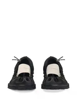 ROMBAUT Ruched Leather Ballet Flats