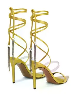 Alexandre Vauthier Leather Strappy Sandals - Yellow