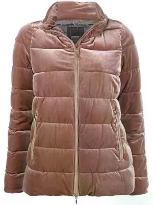 Geox Velvet-effect Puffer Jacket - Pink