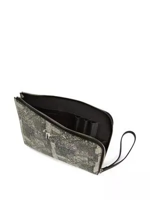 GIUSEPPE ZANOTTI Paisley Print Leather Pouch