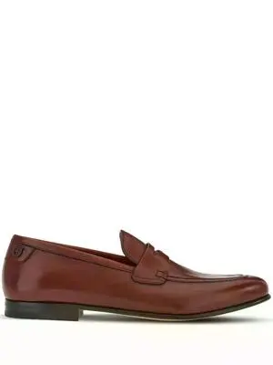 FERRAGAMO Calf Leather Penny Loafers - Brown