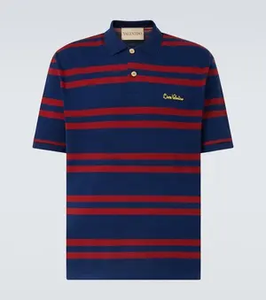 Valentino Garavani Chez Striped Cotton Polo Shirt