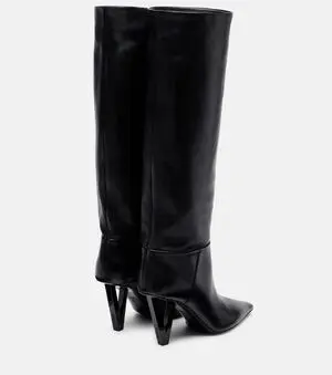 Versace 85 Leather Knee-high Boots