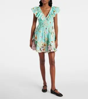 Camilla Embellished Linen Mini Dress