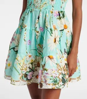 Camilla Embellished Linen Mini Dress