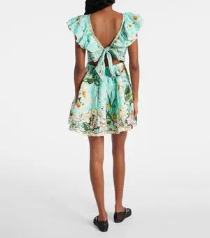 Camilla Embellished Linen Mini Dress