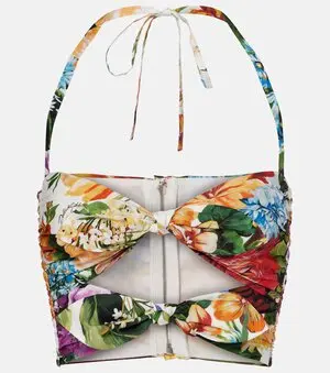 Dolce & Gabbana Floral Cotton Crop Top