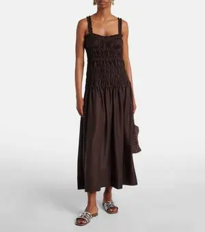 Tory Burch Smocked Midi Dress