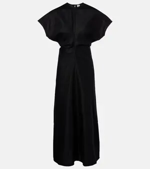 TOTEME Gathered Maxi Dress - Black