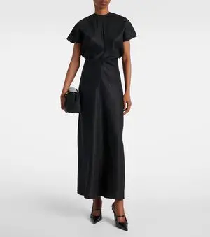 TOTEME Gathered Maxi Dress - Black