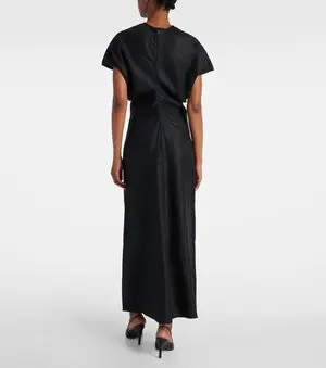 TOTEME Gathered Maxi Dress - Black