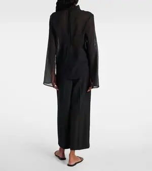 TOTEME Cotton And Silk Mockneck Top