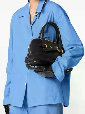 Miu Miu Embroidered Logo Cotton Poplin Shirt