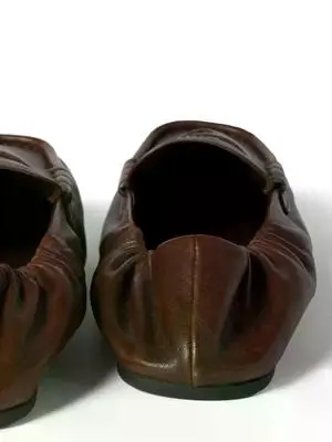 Miu Miu Embossed-logo Loafers - Brown