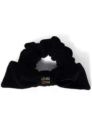 Miu Miu Velvet Bow Scrunchie - Black