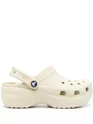 CROCS Logo-plaque Platform Clogs - Neutrals