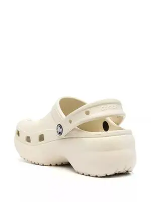 CROCS Logo-plaque Platform Clogs - Neutrals