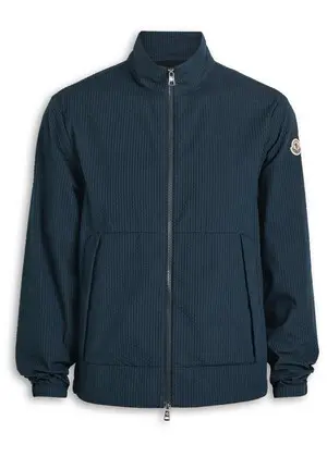 Moncler Dauno Seersucker Zip-up Shirt Jacket