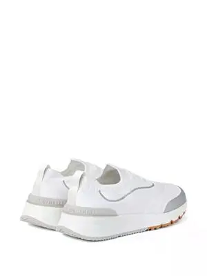 Brunello Cucinelli Techno Cotton Knit Runners With Heat-bonded Details - White