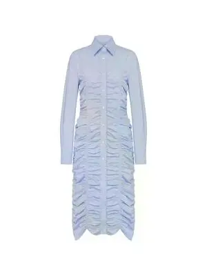 Moschino Ruched Button-down Midi Dress - Blue