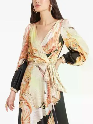 TEMPERLEY LONDON Graphic Print Wrap Maxi Dress - Black