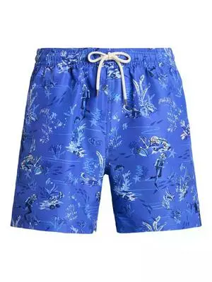 Polo Ralph Lauren Graphic-print Swim Shorts - Blue