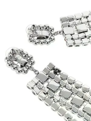 SELF-PORTRAIT Crystal Drop Earrings - Silver