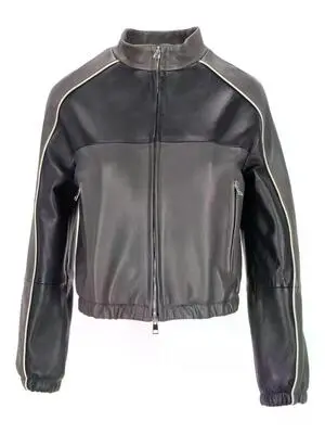 LA ROSE Two-tone Leather Bomber Jacket