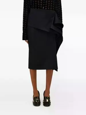 FERRAGAMO Asymmetric Draped Peplum Waist Skirt