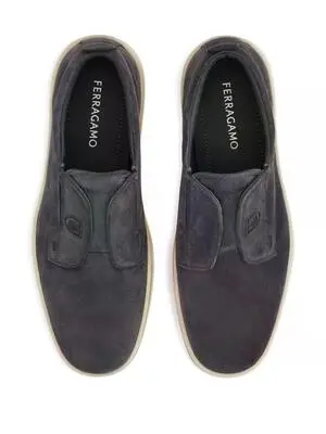 FERRAGAMO Suede Slip-on Sneakers - Grey