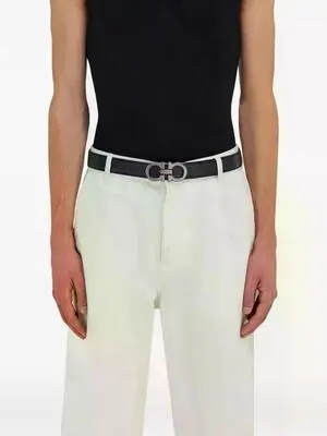FERRAGAMO Reversible Leather Belt - Black