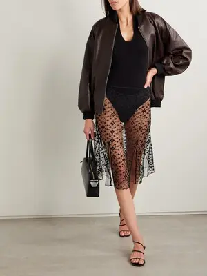 Kiki De Montparnasse Embroidered Tulle Midi Skirt