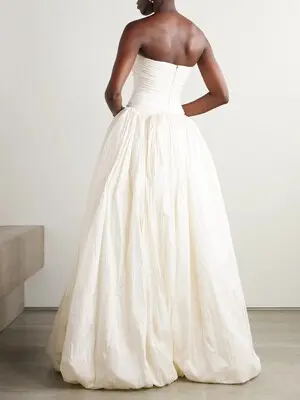 DANIELLE FRANKEL Strapless Taffeta Gown