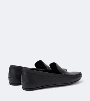 Manolo Blahnik Leather Loafers - Black