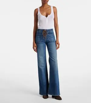 NILI LOTAN Florence Mid-rise Flared Jeans In Classic Wash