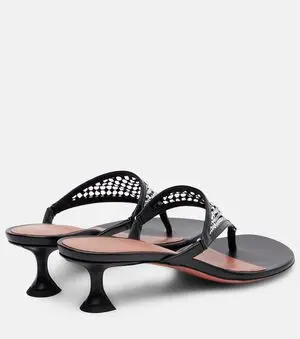 Amina Muaddi Cameron Embellished Thong Sandals