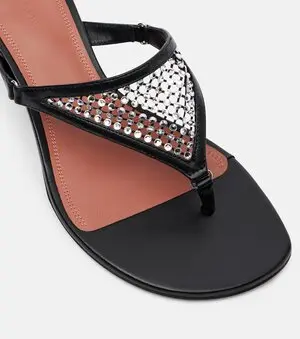 Amina Muaddi Cameron Embellished Thong Sandals