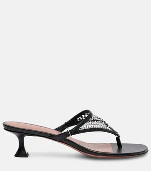 Amina Muaddi Cameron Embellished Thong Sandals