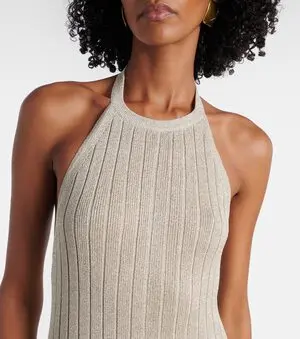 TOM FORD Ribbed-knit Halterneck Maxi Dress