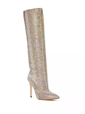 Paris Texas Holly Crystal Embellished Knee-high Stiletto Boots