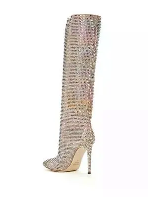 Paris Texas Holly Crystal Embellished Knee-high Stiletto Boots