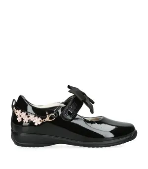 LELLI KELLY Patent Leather Ophelia Shoes With Bow And Chain Detailing