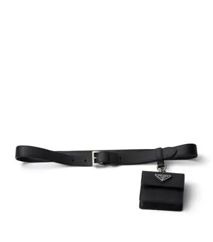 Prada Saffiano Leather Belt With Pouch