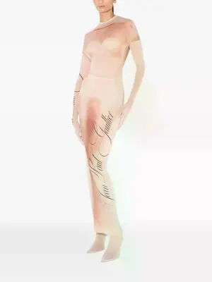JEAN PAUL GAULTIER Silhouette Print Maxi Dress